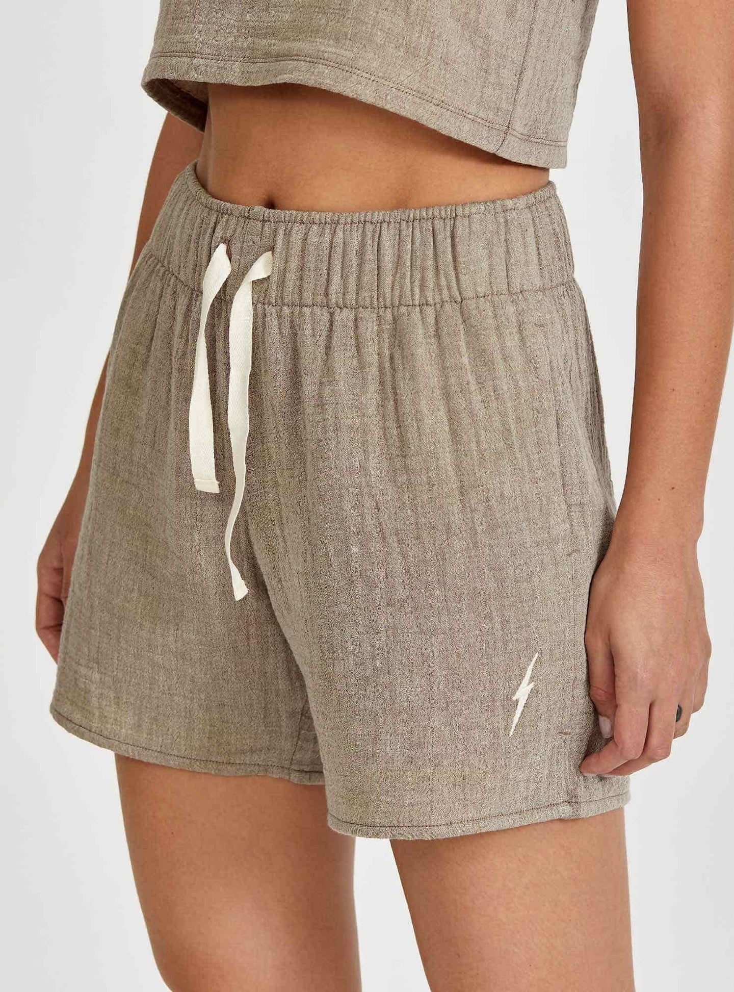 Lightning Bolt | Textured Shorts With Slit Pockets