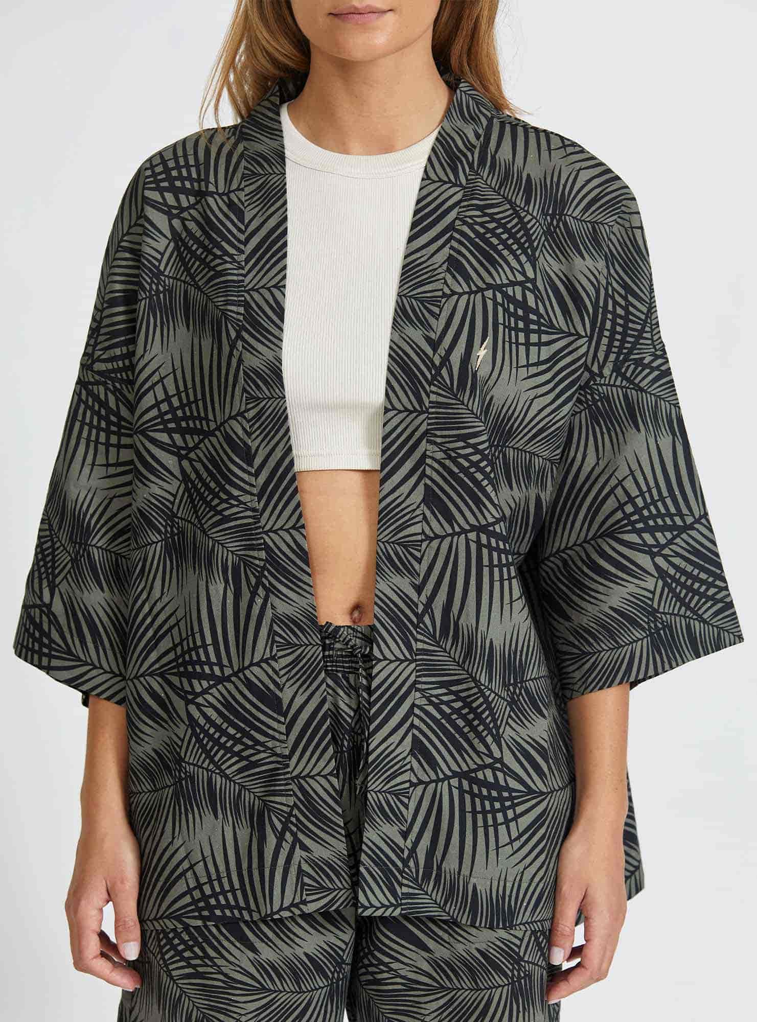 Lightning Bolt - WOMEN'S LINEN KIMONO